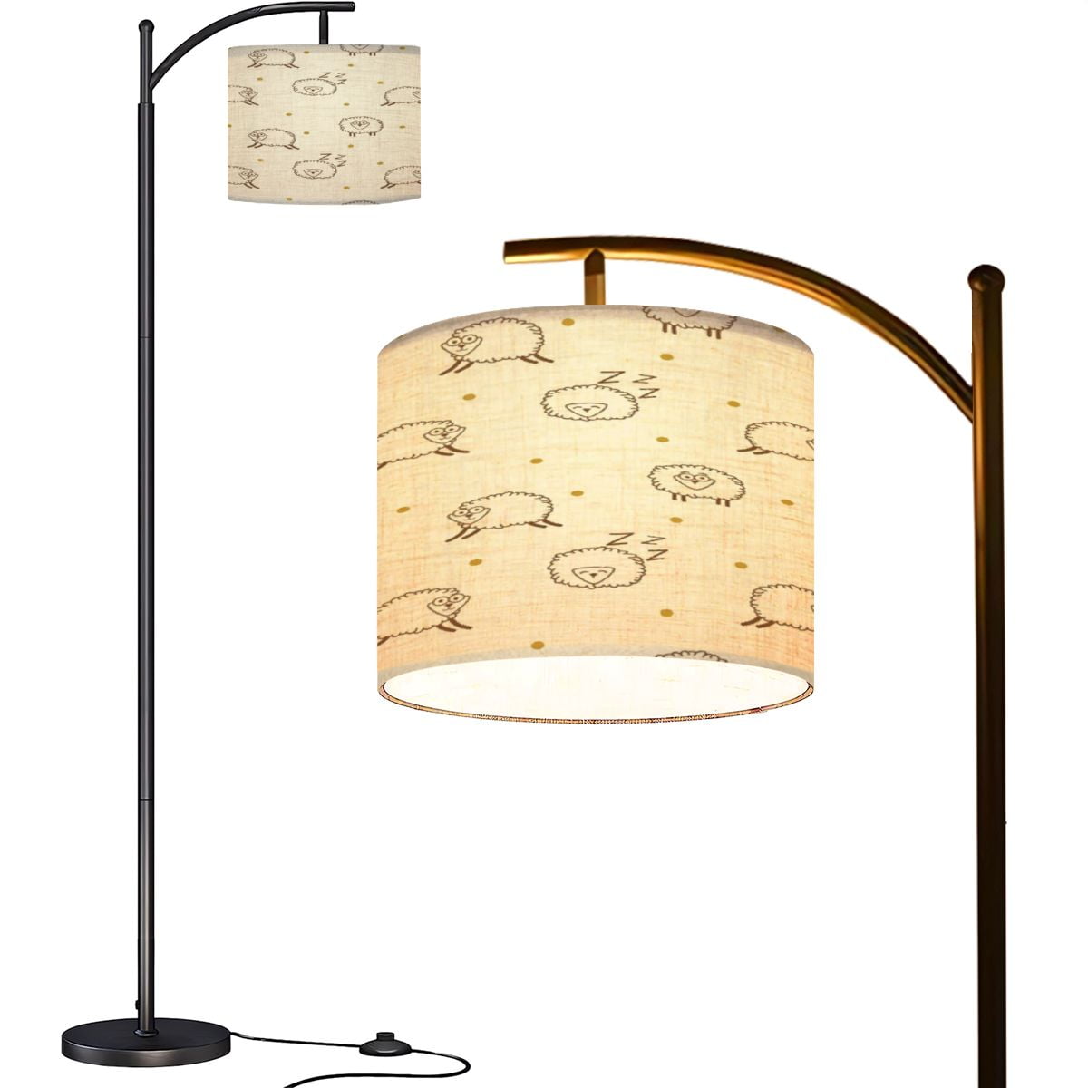 Arc Floor Lamps Sheep cartoon so cute On Pattern seamless Modern LED ...