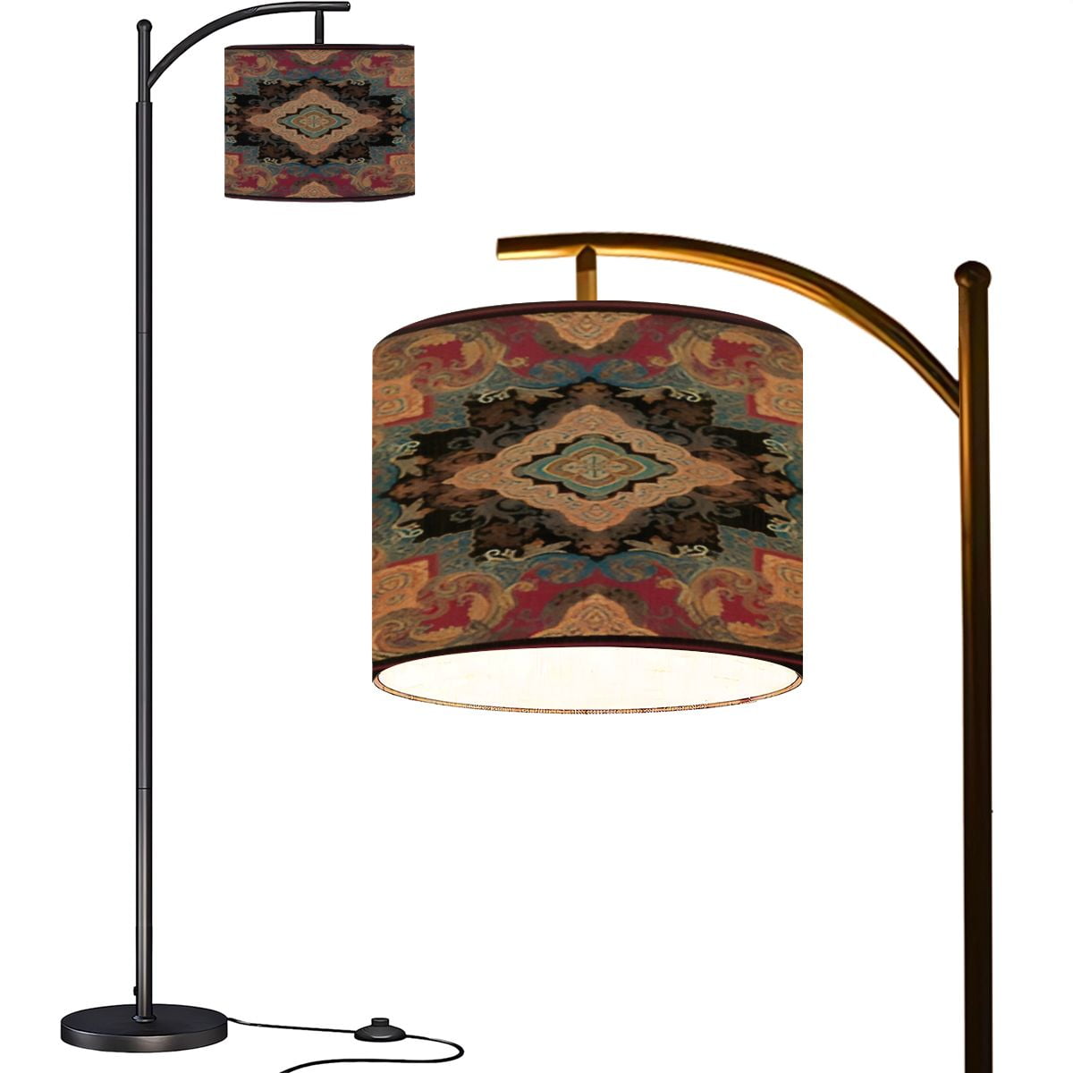 Arc Floor Lamps Silk scarf pattern abstract motif hijab scarf leaves ...