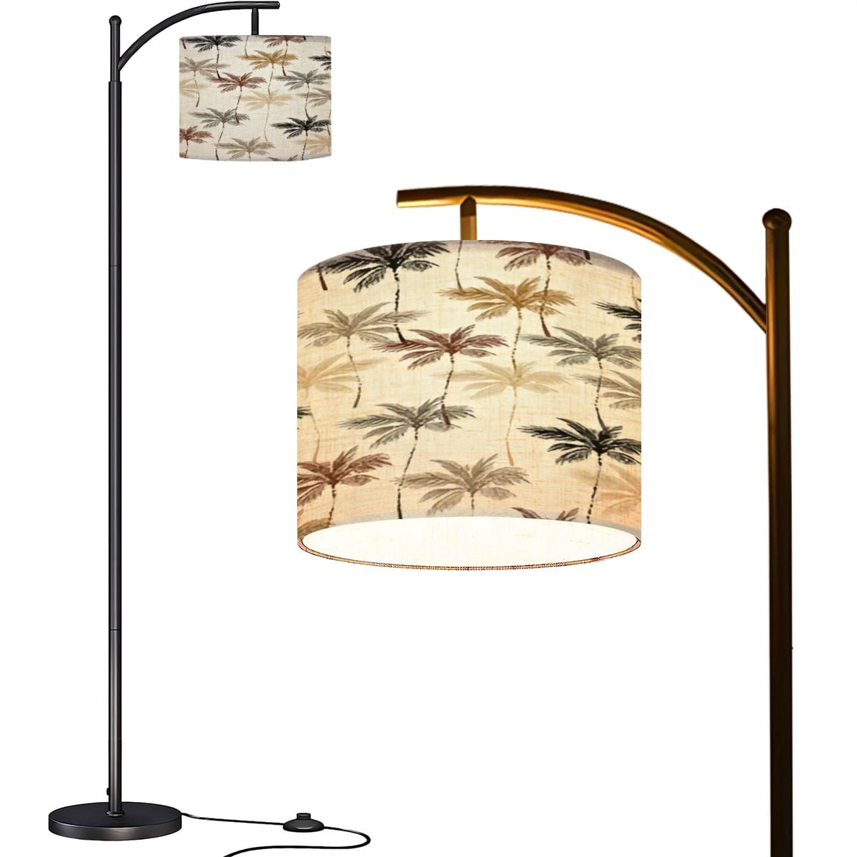 Arc Floor Lamps Simple grunge palms seamless pattern Nature trees ...