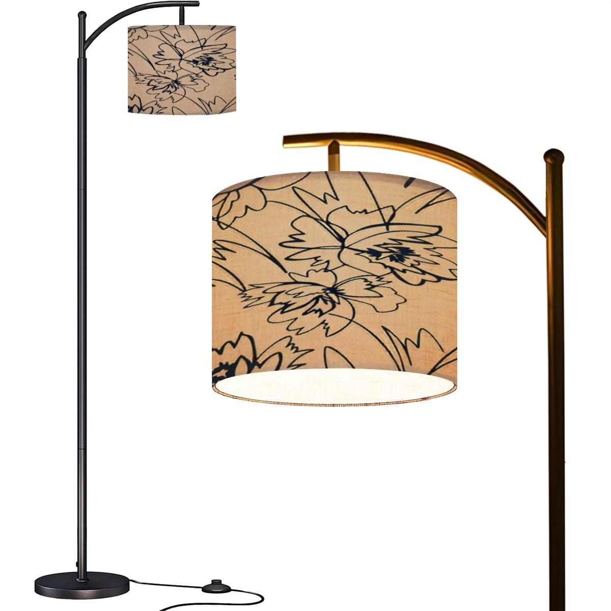 Arc Floor Lamps Simple nature floral Seamless pattern hand drawn ...