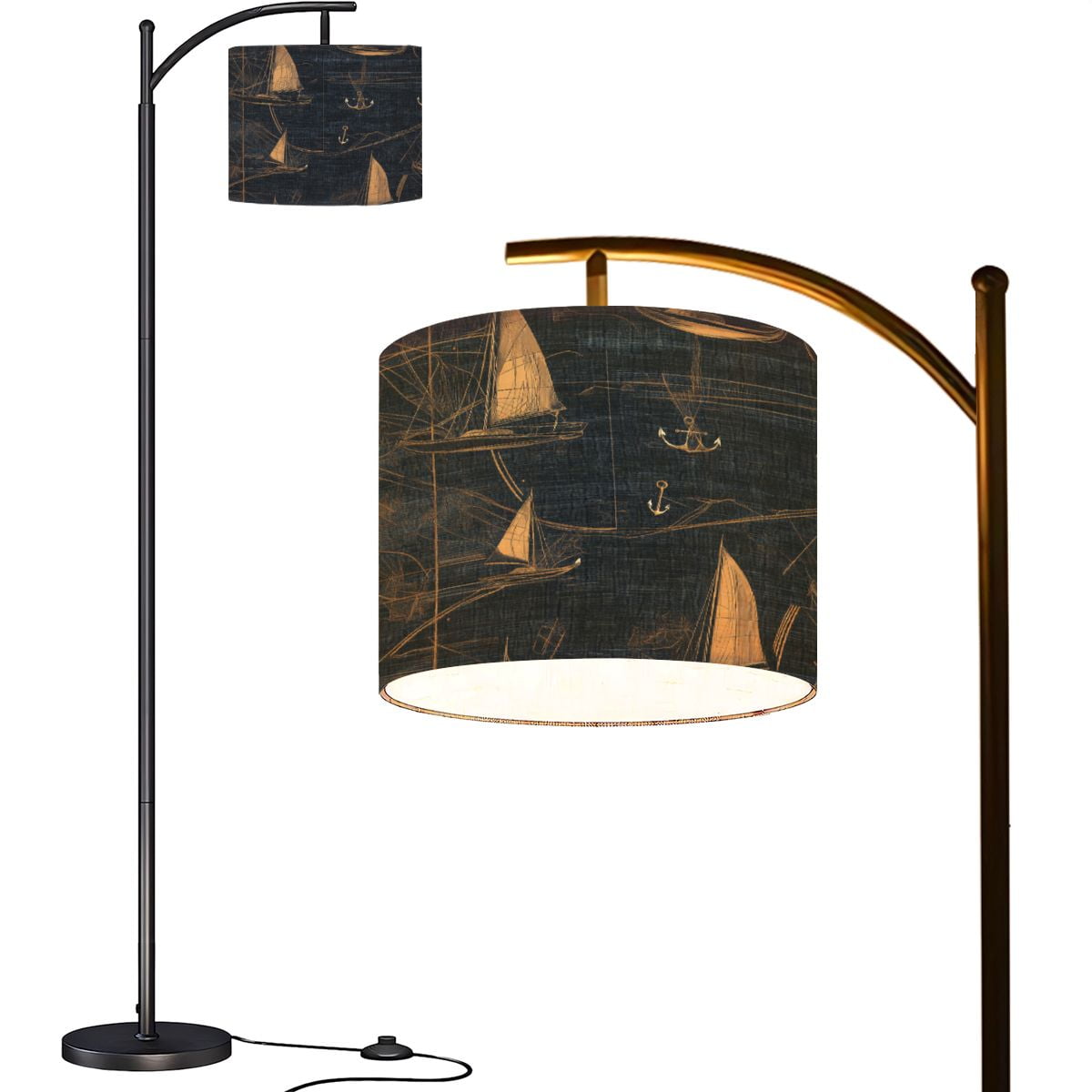 Arc Floor Lamps Sophisticated Maritime Anchors Sailboats Wheels Modern ...