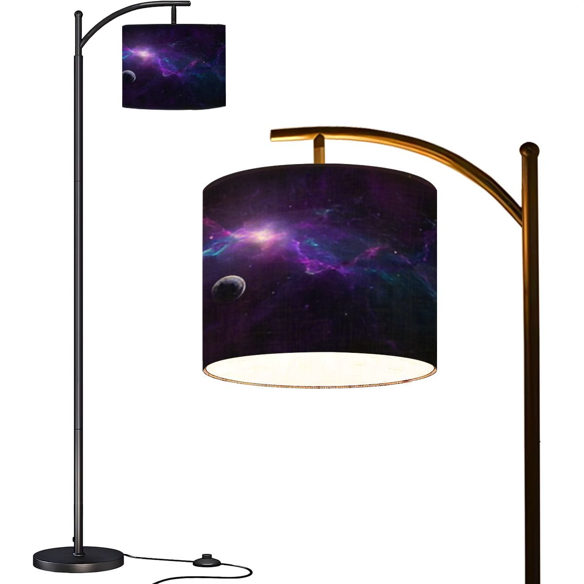 Arc Floor Lamps Space Planet colorful fractal blue violet nebula ...