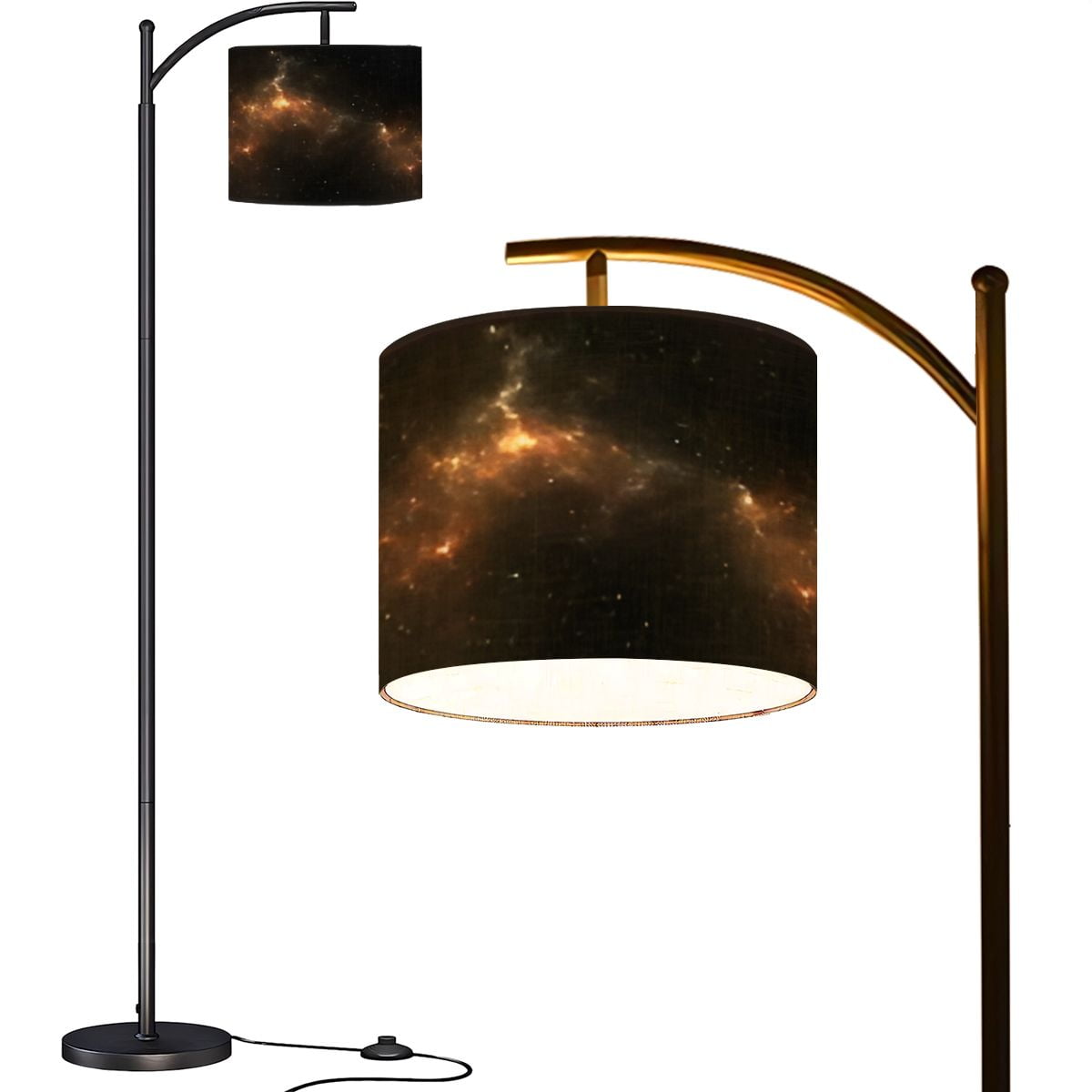 Arc Floor Lamps Space extrasolar nebula stars 3D Modern LED Adjustable ...