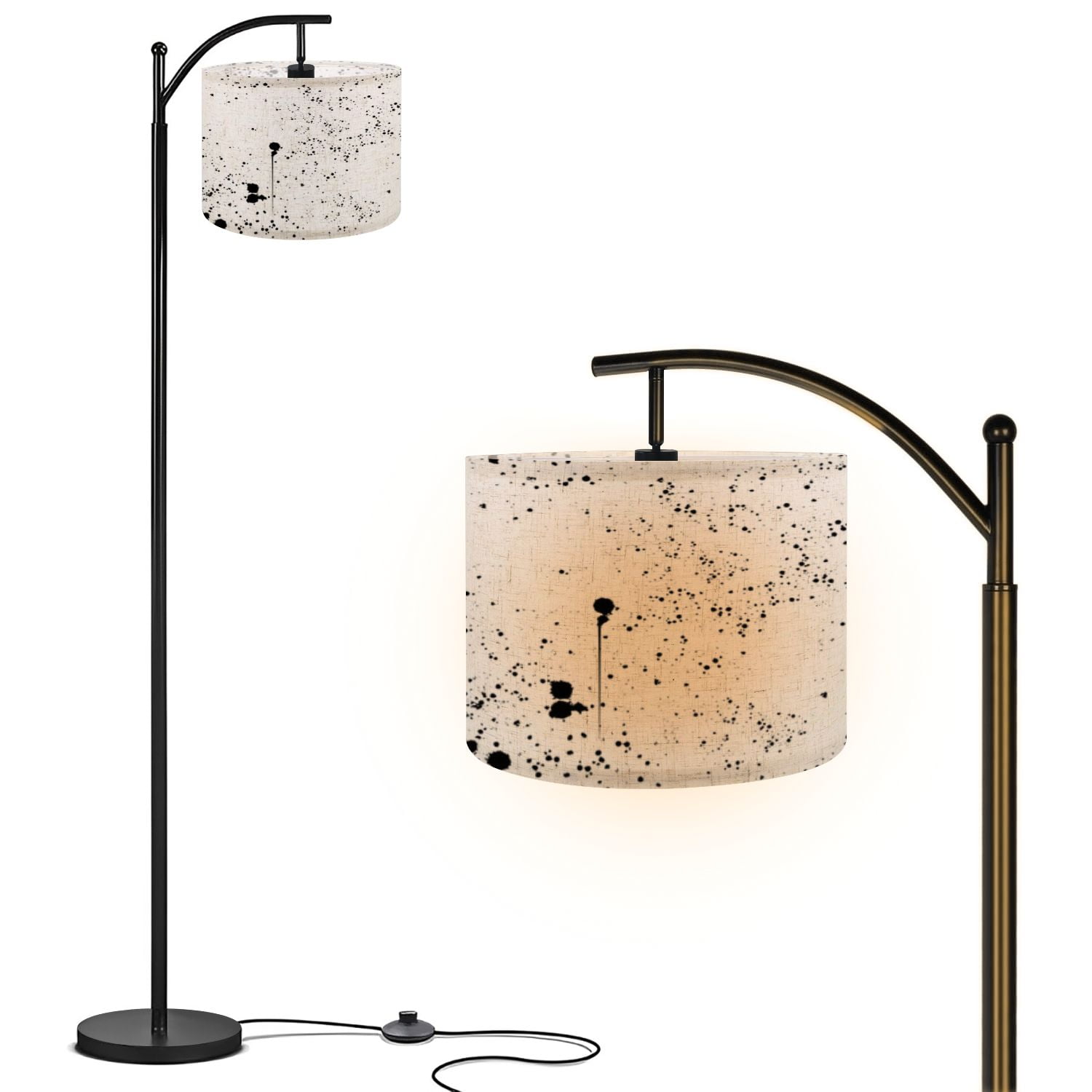Arc Floor Lamps Spray paint splashes set Black ink drips spots brush ...