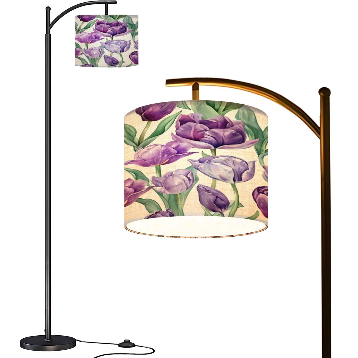 Arc Floor Lamps Spring flower tulips flowers an white watercolor ...