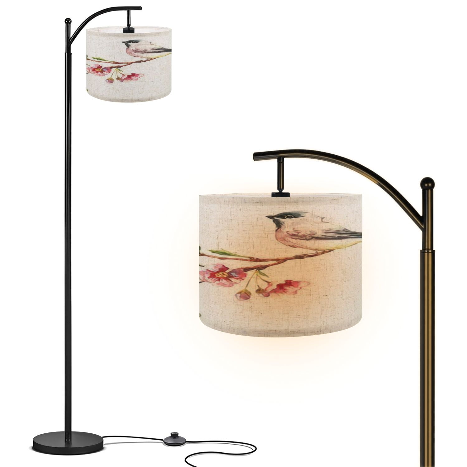 Arc Floor Lamps Spring watercolor bird branch branch symbol spring ...