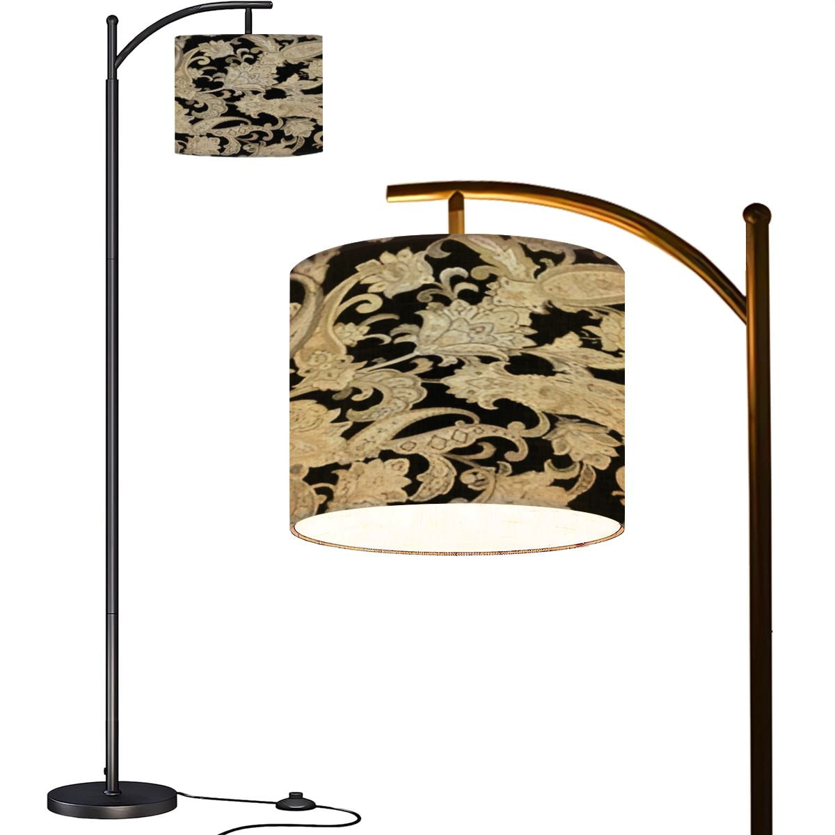 Arc Floor Lamps Striped seamless pattern Floral Colorful ornamental ...