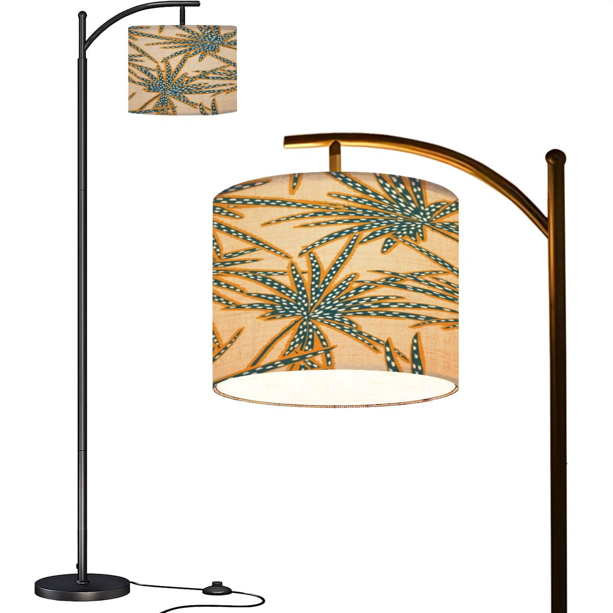 Arc Floor Lamps Stylish botanical plants leaves African tribal inspired ...