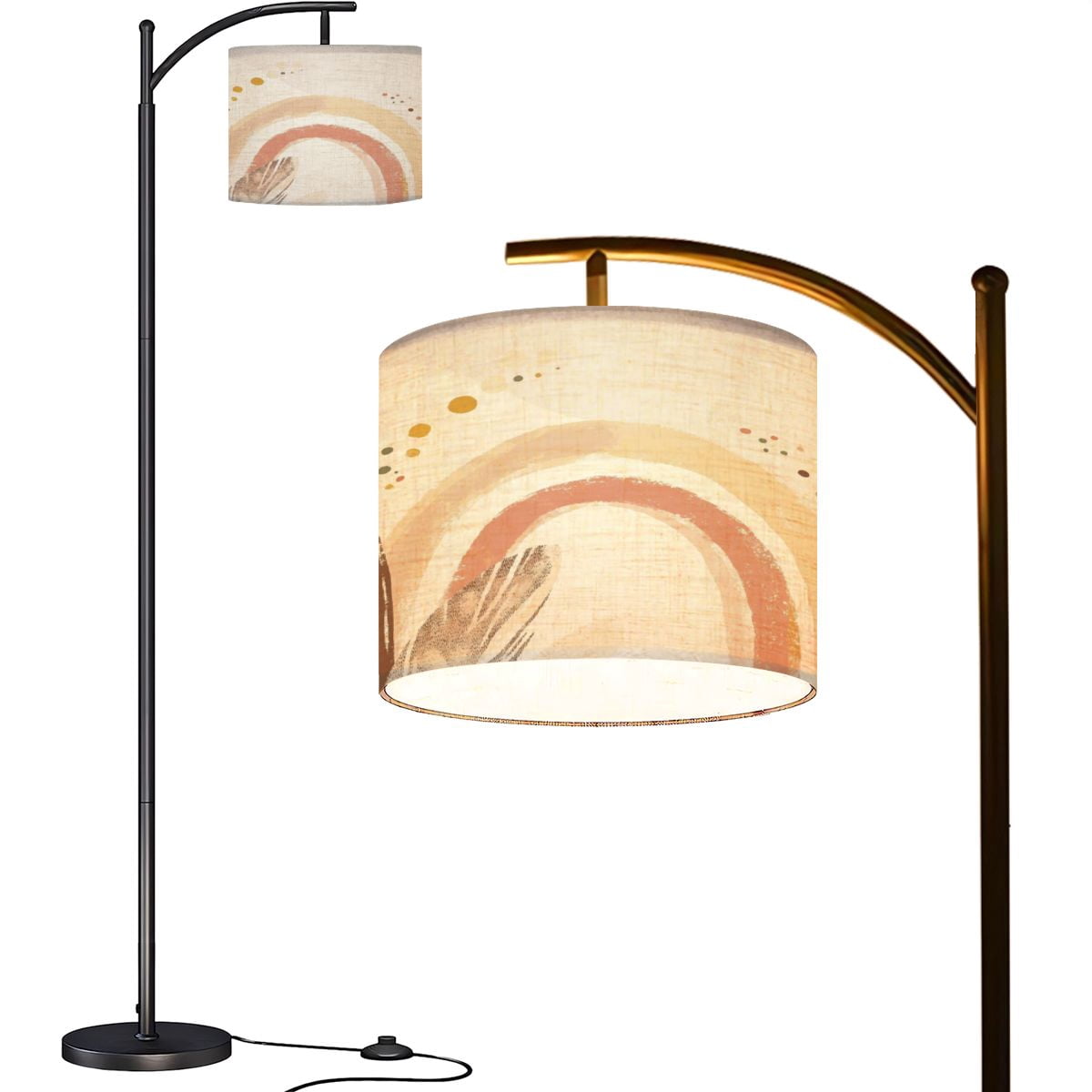 Arc Floor Lamps Symmetrical Boho Rainbows Pastel Organic Colors Modern ...