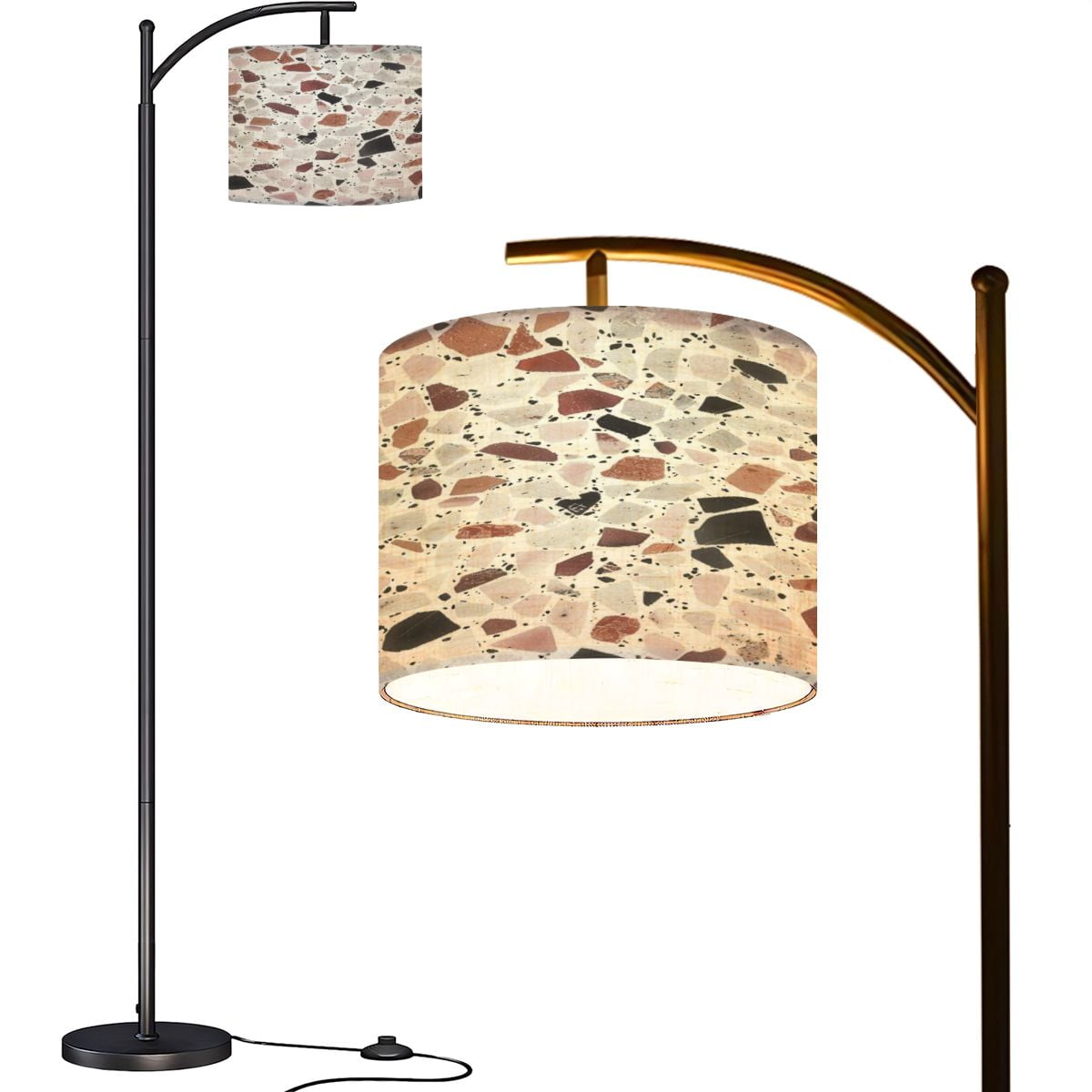 Arc Floor Lamps Terrazzo flooring seamless pattern light grey colors ...