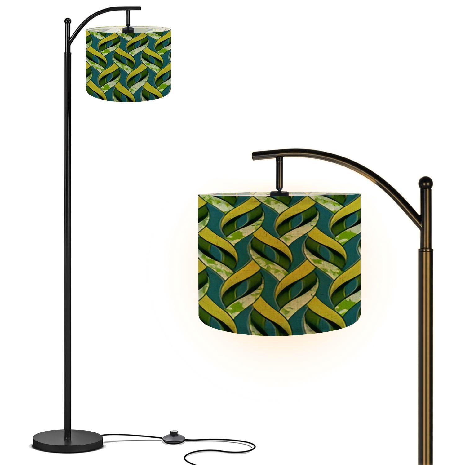Arc Floor Lamps Textile african print fabric wax file Modern LED ...
