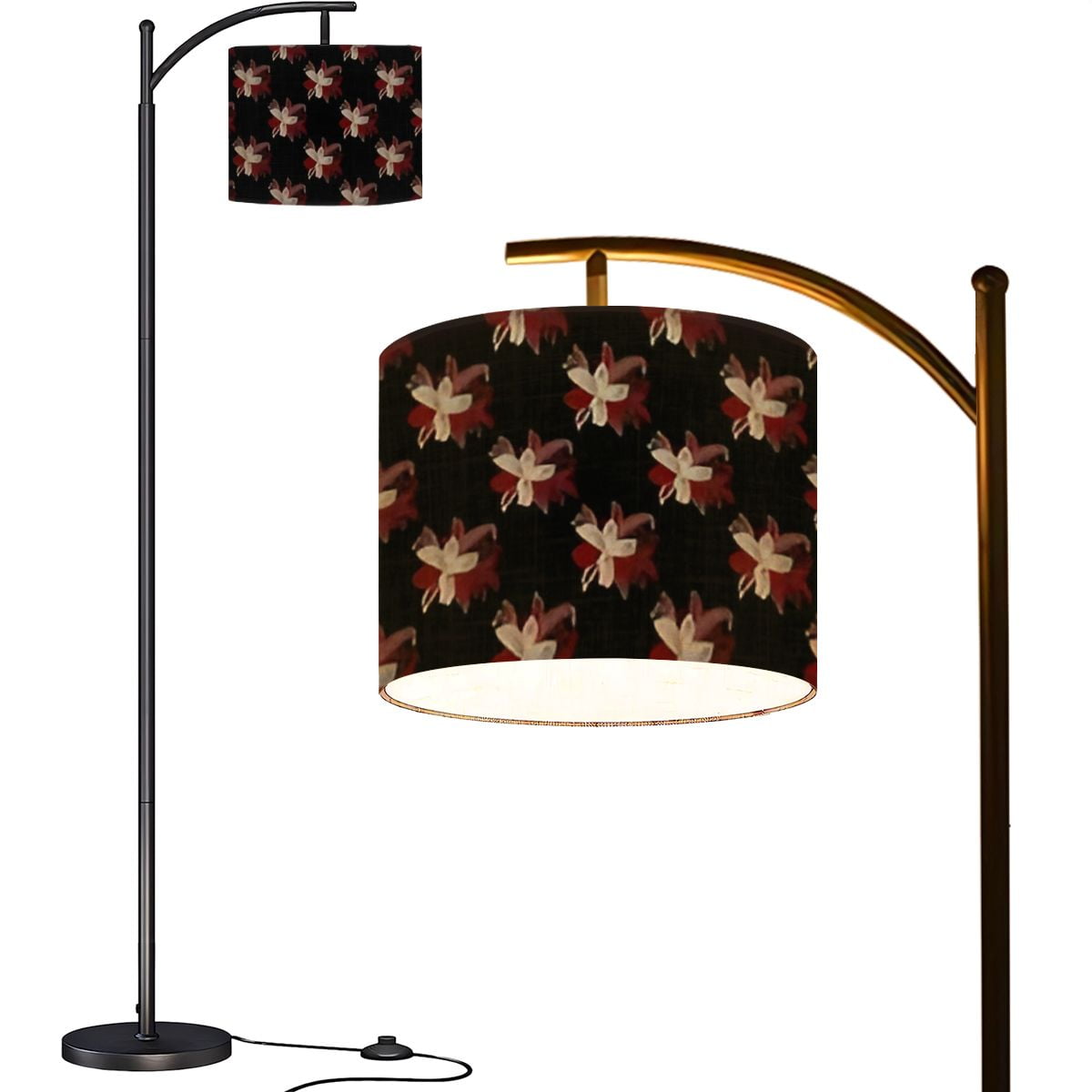 Arc Floor Lamps Textile motif pattern dcor hand made artwork frame gift ...