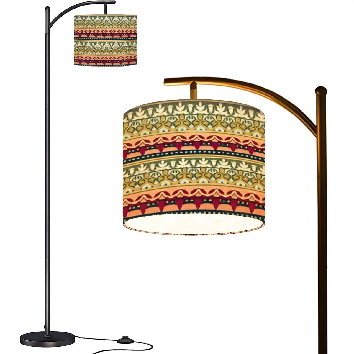 Arc Floor Lamps Textile motif pattern hand made artwork suitable for ...