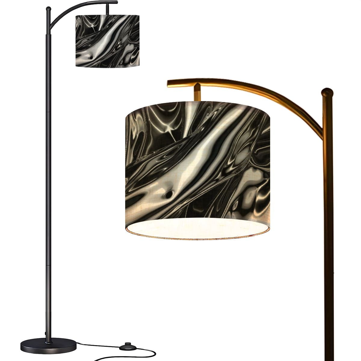 Arc Floor Lamps Texture dark wave 3D Rendering fluid reflection liquid ...