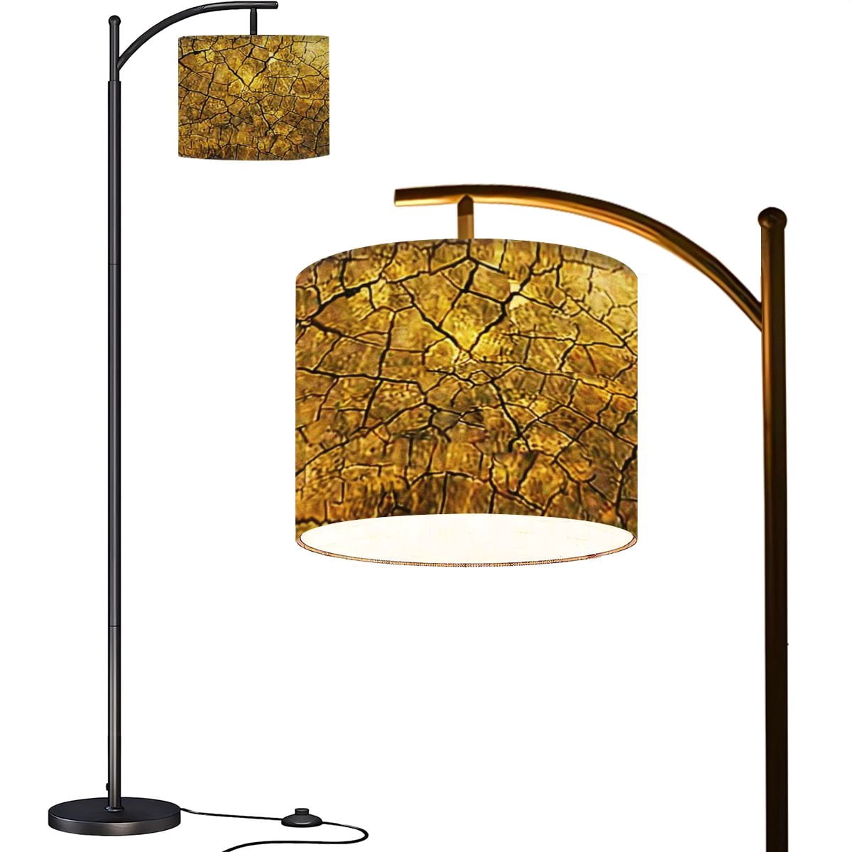 Arc Floor Lamps Texture gold marble slab macro mosaic styled Modern LED ...