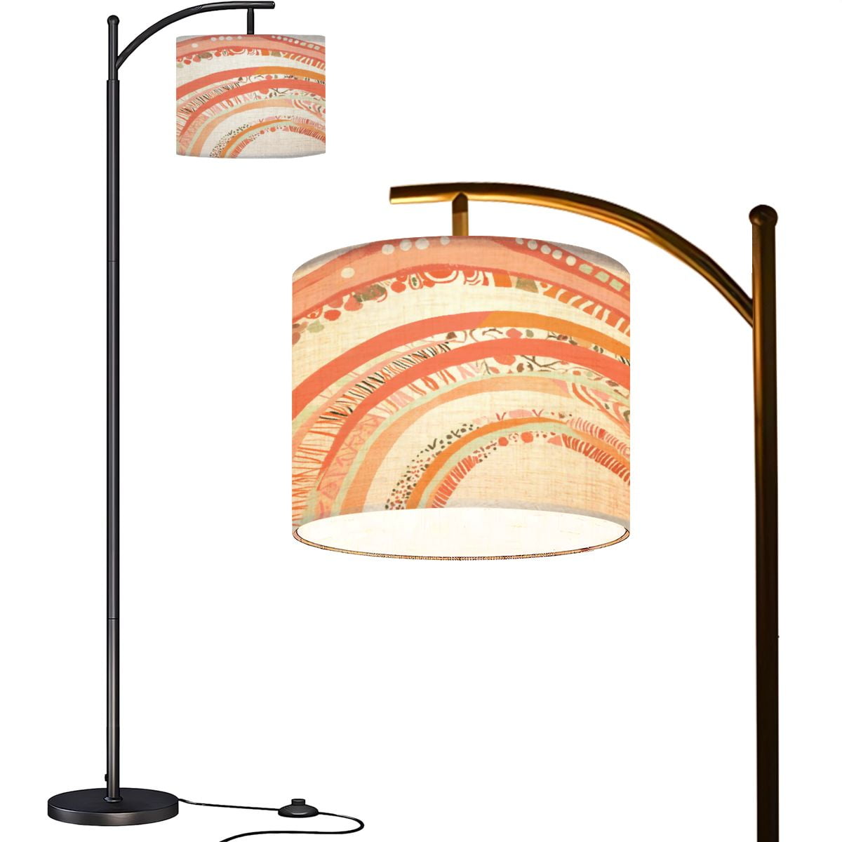 Arc Floor Lamps Textured Details Playful Calm Boho Rainbow Art Modern ...