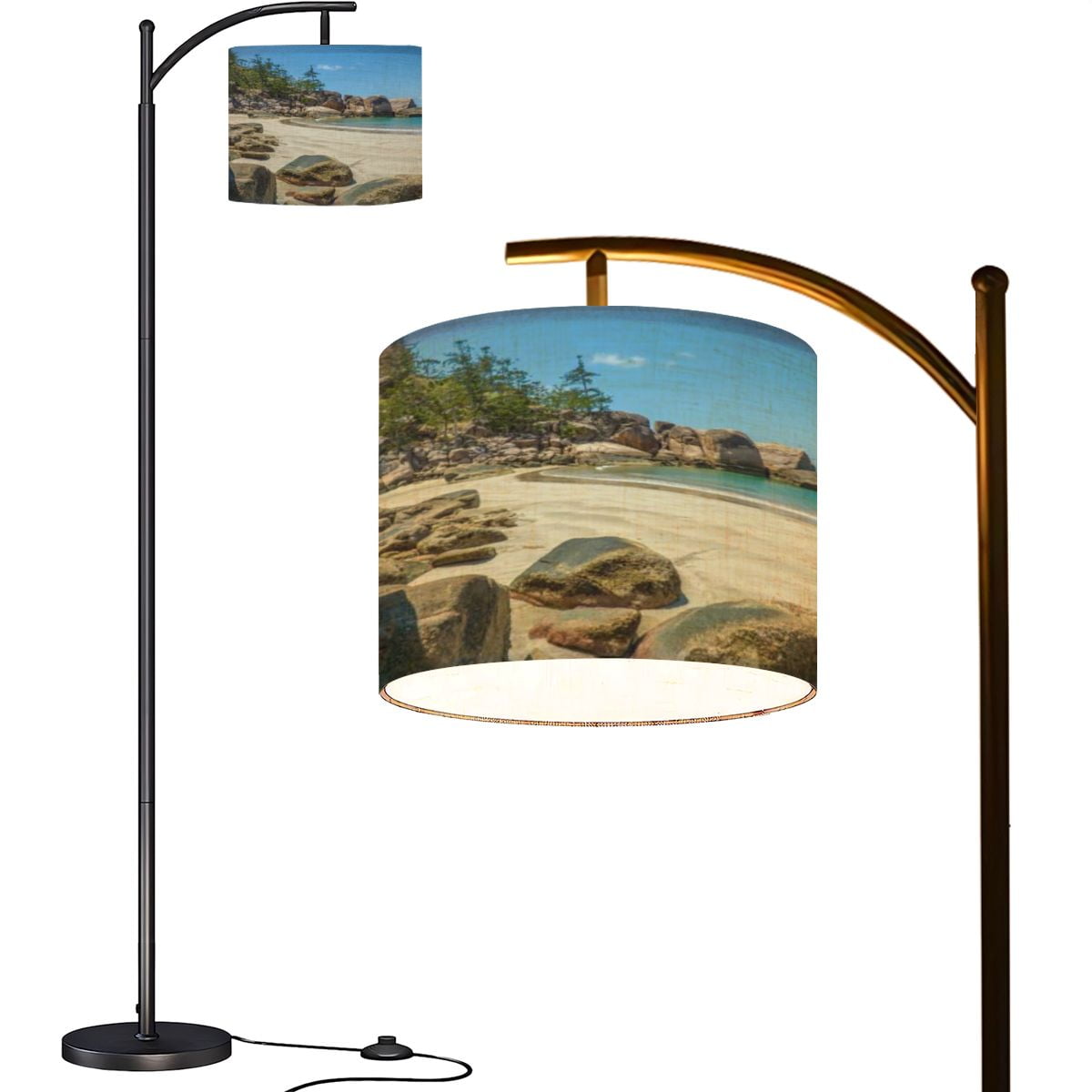 Arc Floor Lamps The paradisiacal beach blue water Island Modern LED ...
