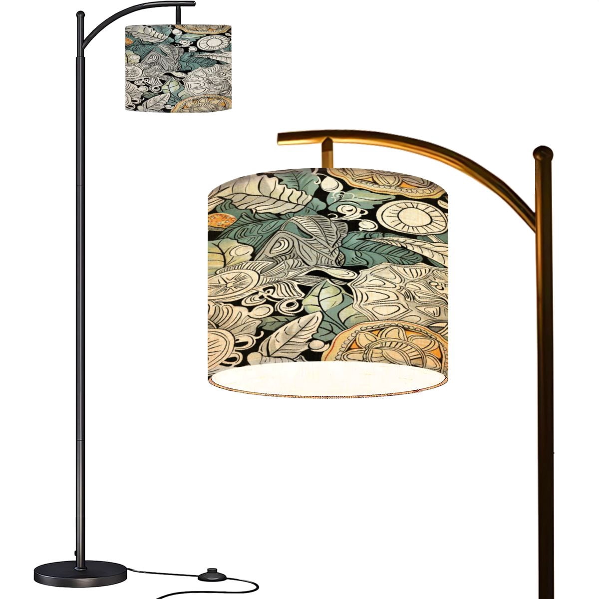 Arc Floor Lamps Tracery seamless pattern Mehndi Ethnic monochrome ...