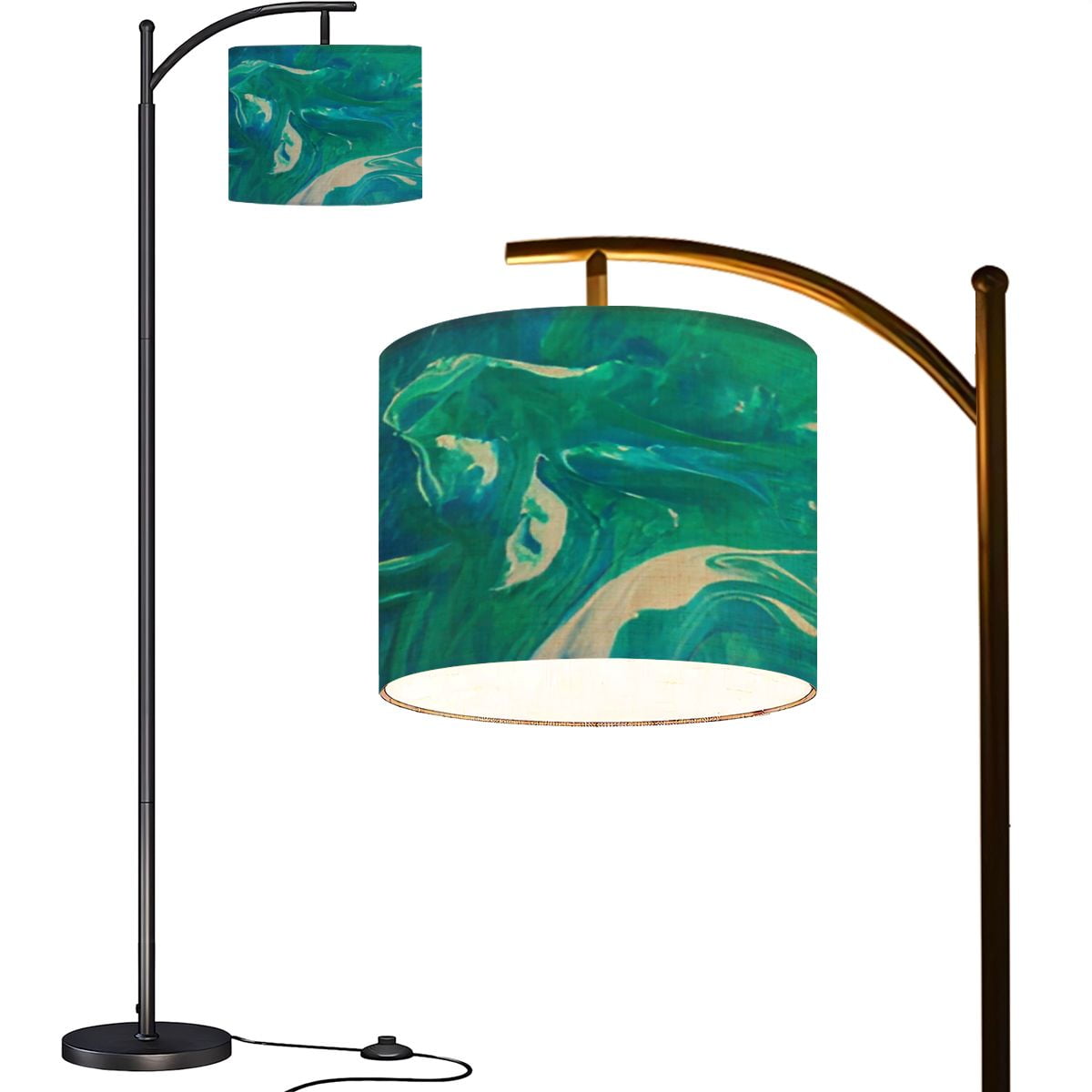 Arc Floor Lamps Turquoise blue abstract fluid art liquid art pattern ...