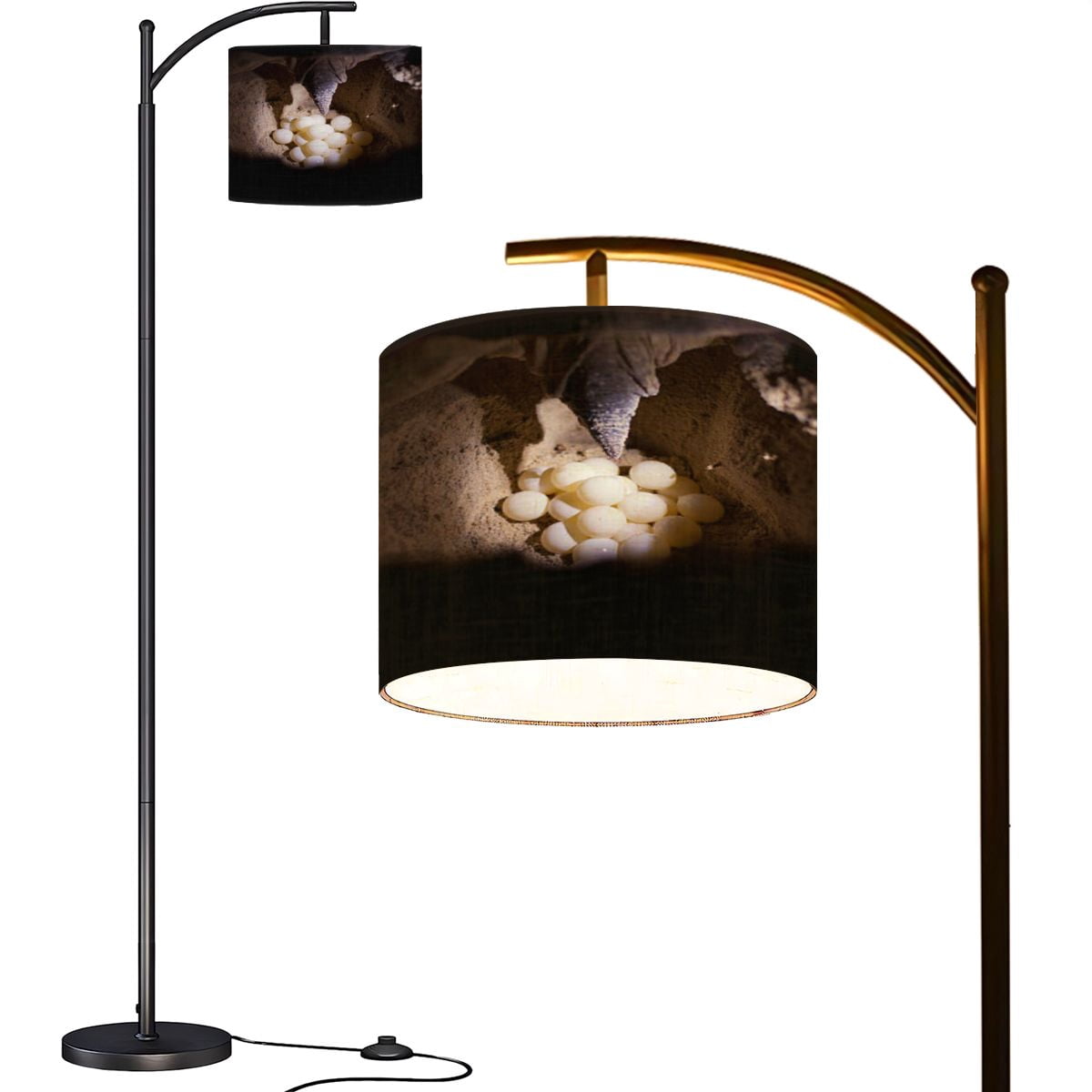Arc Floor Lamps Turtle laying eggs Modern LED Adjustable Lampshade ...