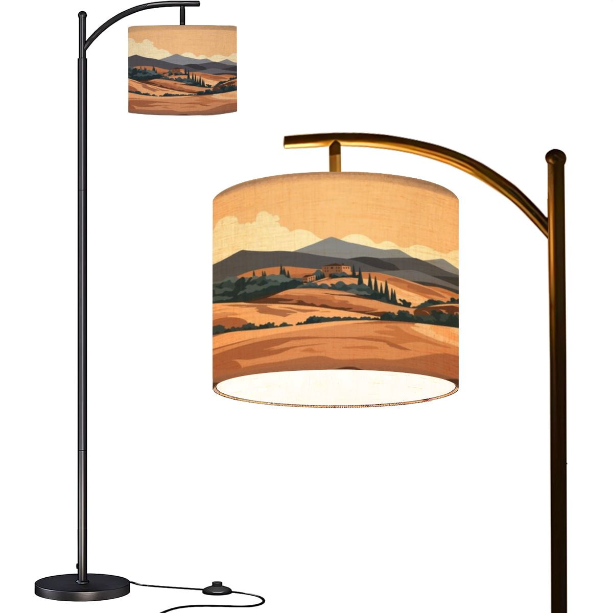 Arc Floor Lamps Tuscany landscape view Italian countryside panorama ...