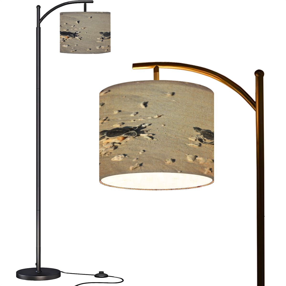 Arc Floor Lamps Two Baby Sea Crawling toward Sea Modern LED Adjustable ...