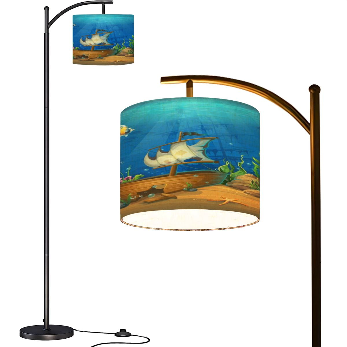 Arc Floor Lamps Undersea world ship Marine Life Landscape ocean ...