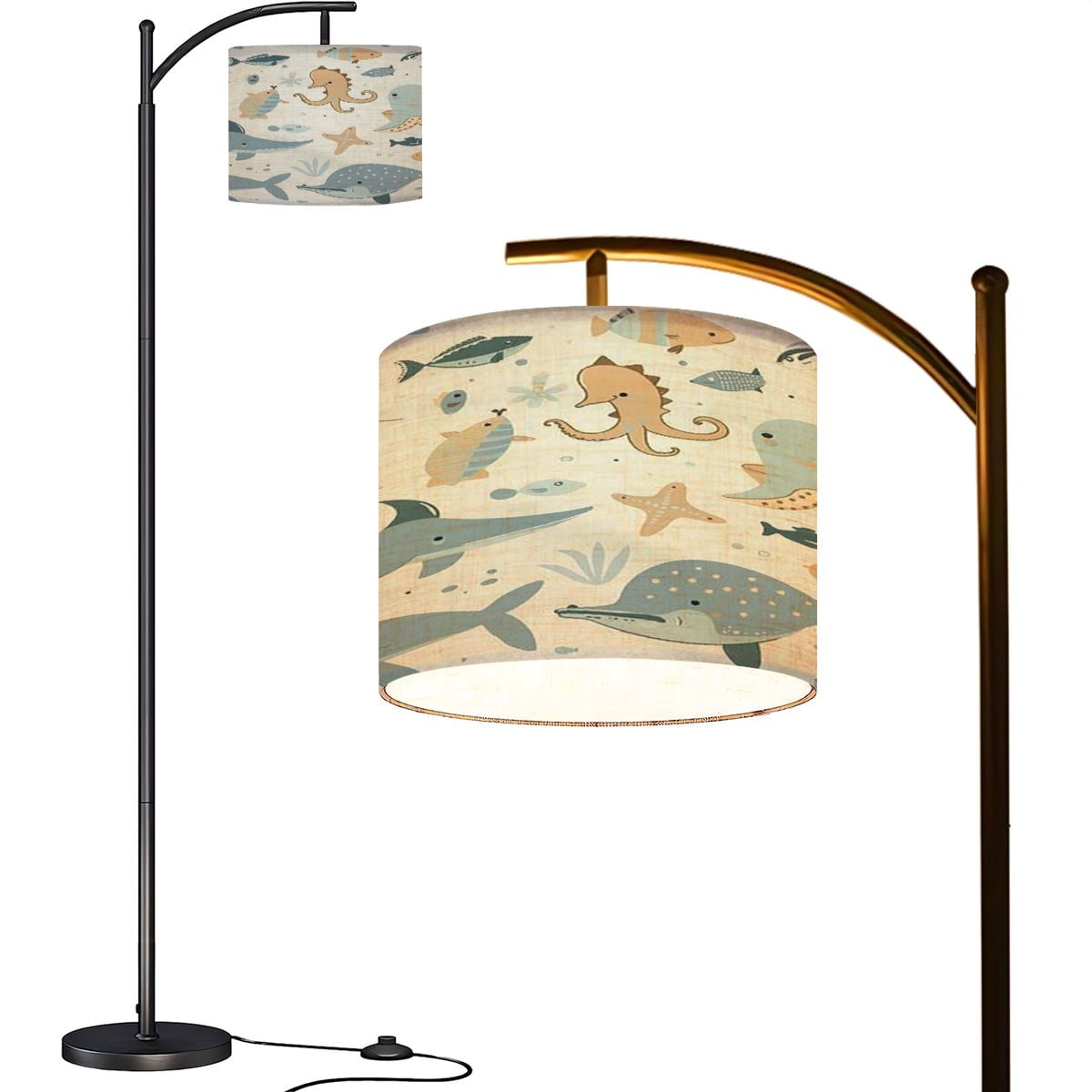 Arc Floor Lamps Underwater animals Seahorse Octopus Stingray Hammerhead ...