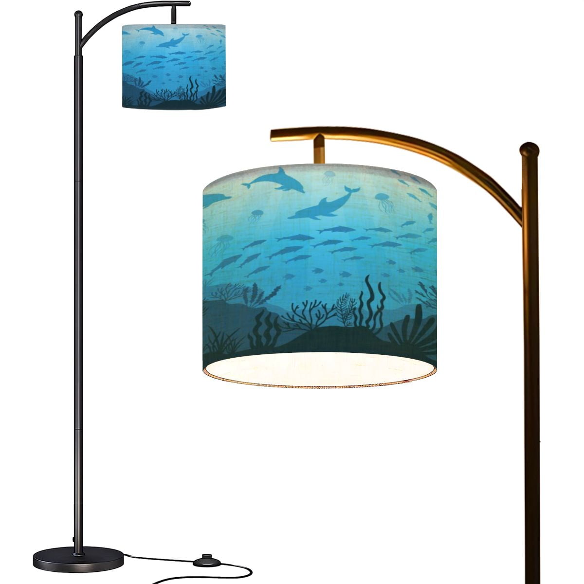 Arc Floor Lamps Underwater ocean fauna Deep sea plants fishes animals ...