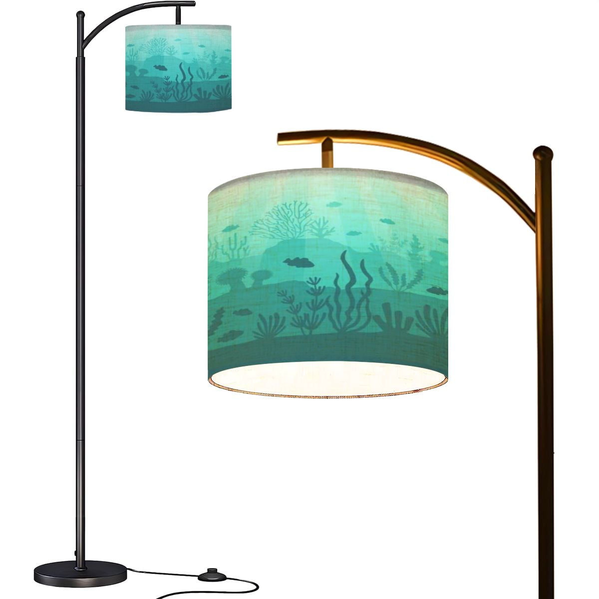 Arc Floor Lamps Underwater seascape Ocean coral deep sea bottom ...