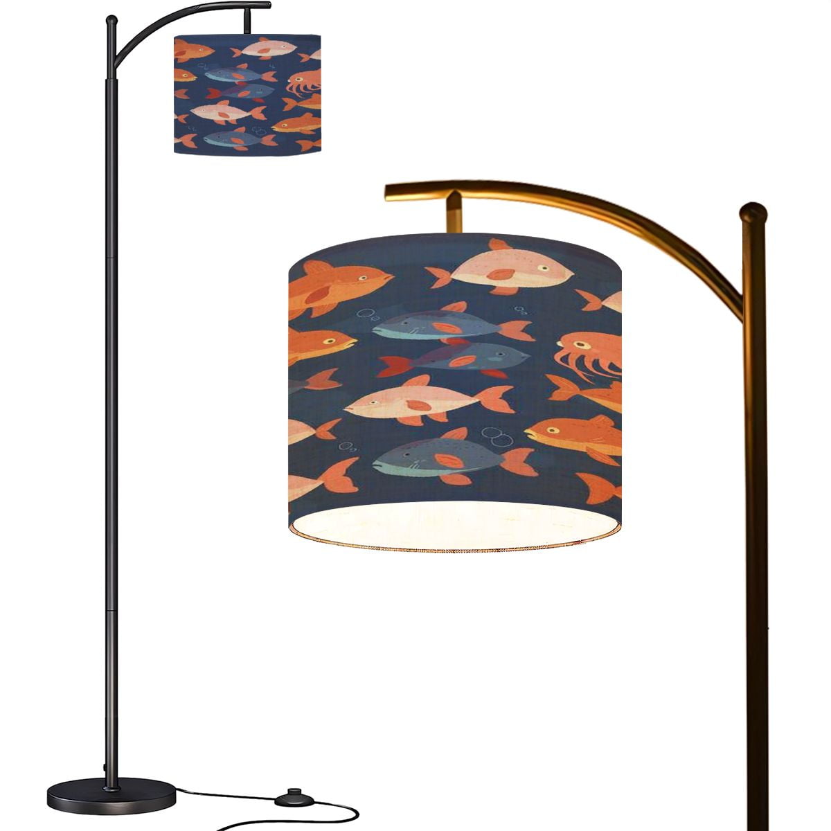 Arc Floor Lamps Underwater world fish stingrays dolphins octopuses ...