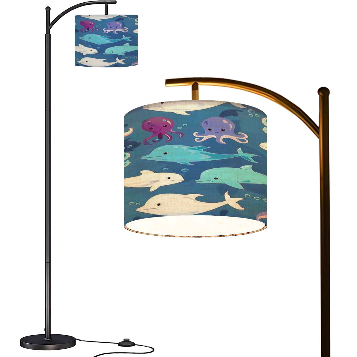 Arc Floor Lamps Underwater world fish stingrays dolphins octopuses ...