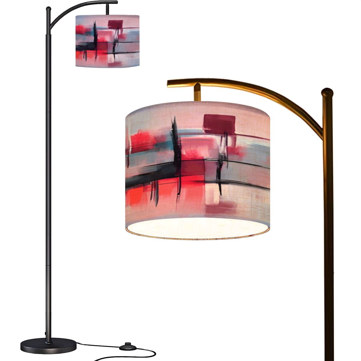 Arc Floor Lamps Vibrant oil paint artwork rough brush strokes canvas ...