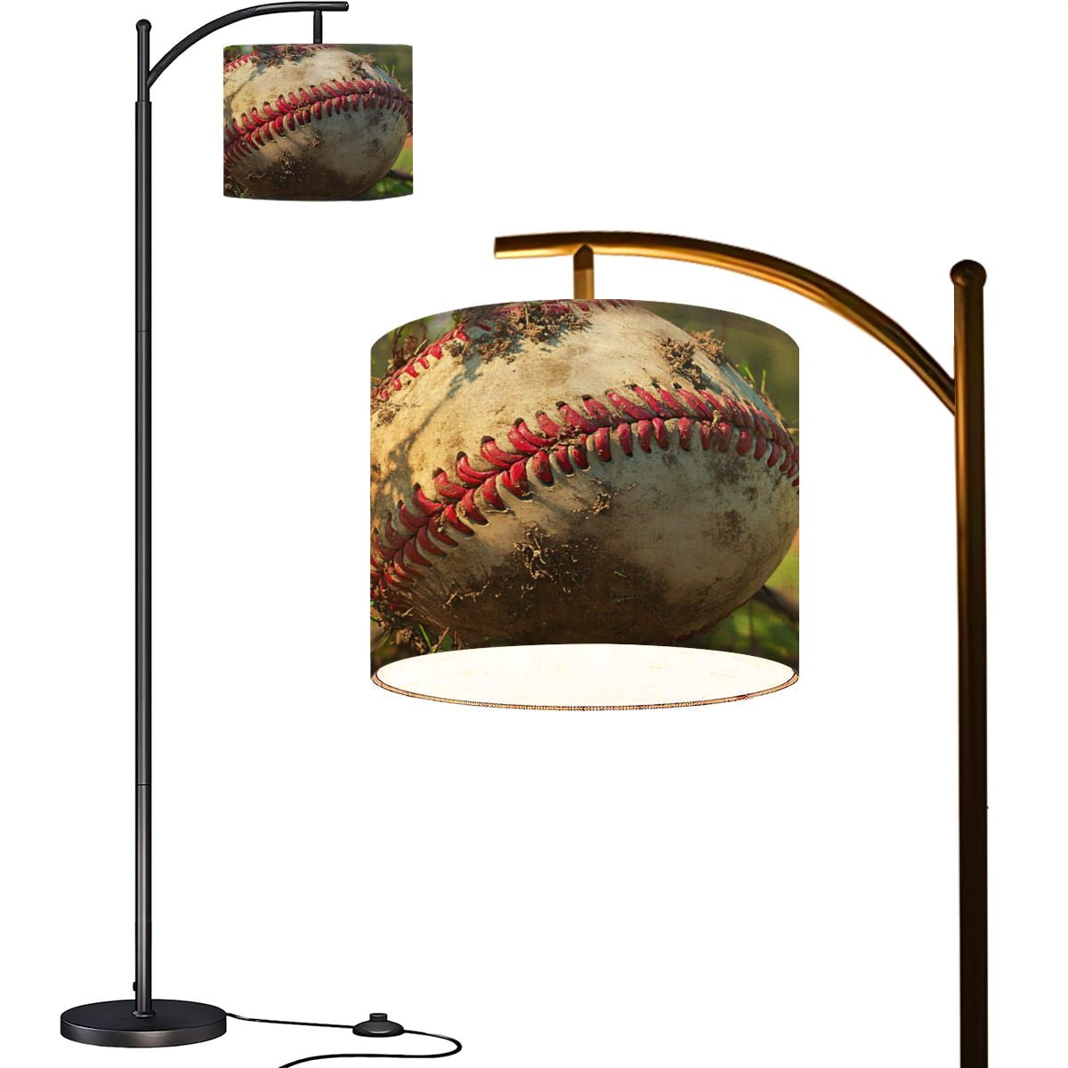 Arc Floor Lamps Vintage Baseball Illustration Intricate Red Seams ...