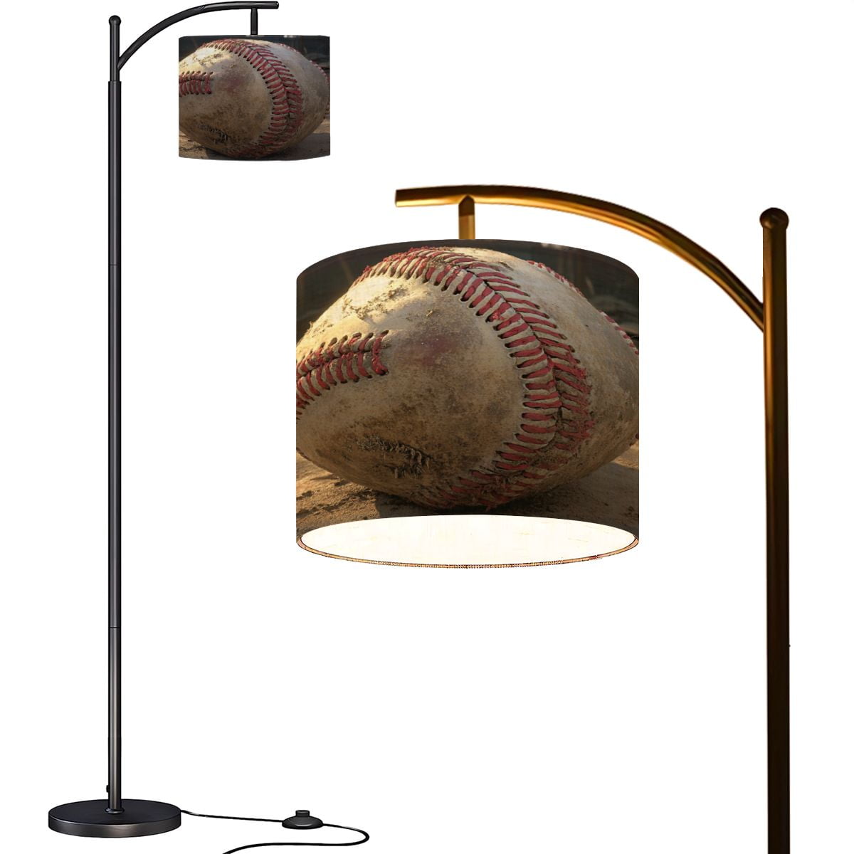 Arc Floor Lamps Vintage Worn Baseball Fraying Red Seams High Detail Art ...