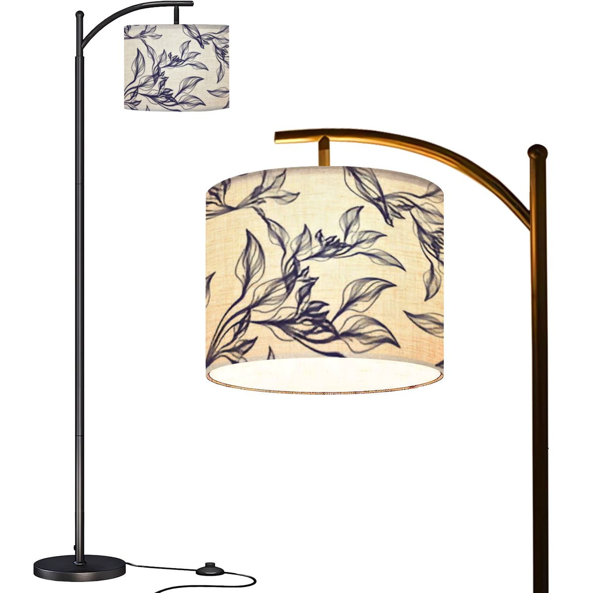 Arc Floor Lamps Vintage floral drawing summer seamless pattern Handrawn ...