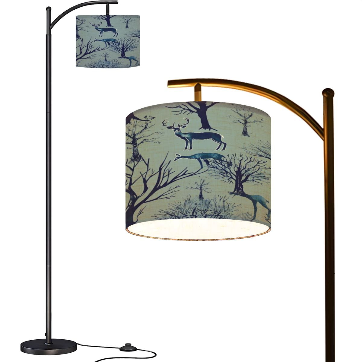 Arc Floor Lamps Vintage seamless pattern Young deer Sketch style ...