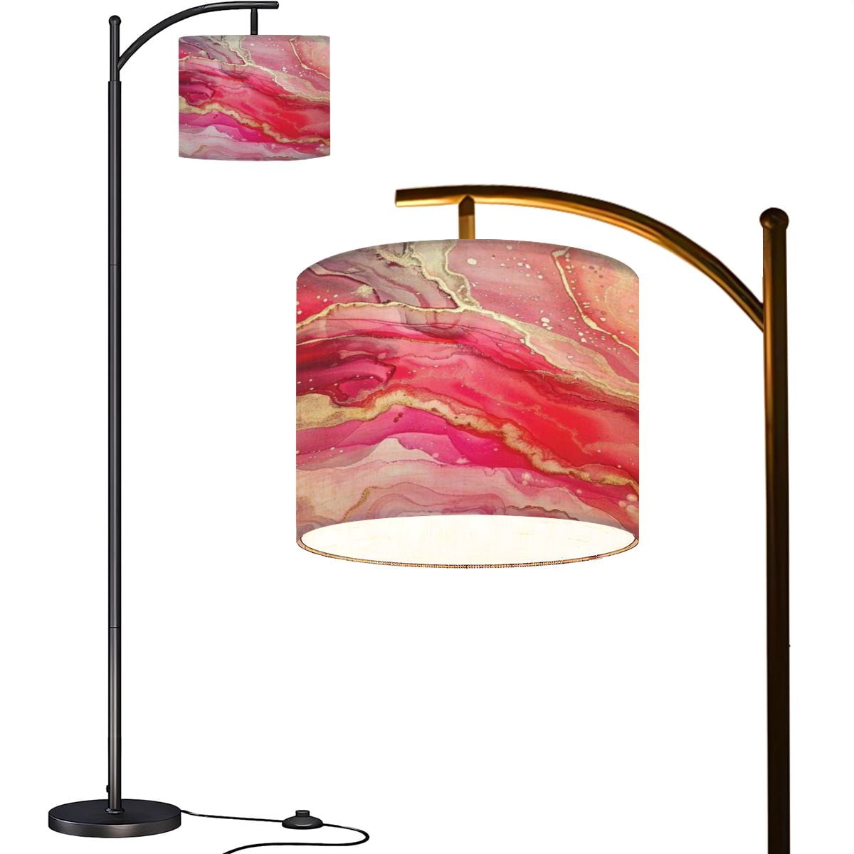 Arc Floor Lamps Watercolor Crystal Marbling Print Coral Water Colour ...