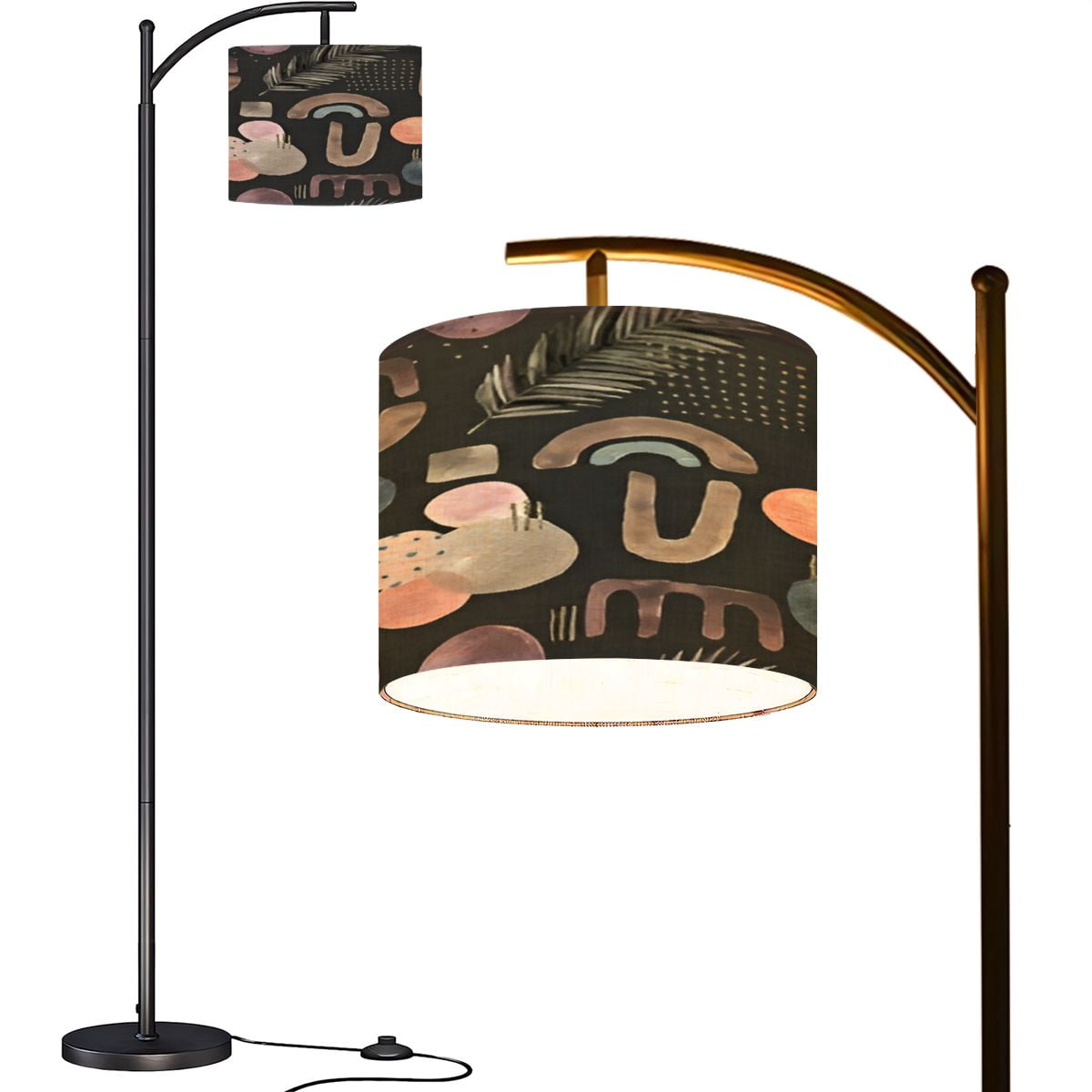 Arc Floor Lamps Watercolor abstract seamless pattern leaves geometrical ...