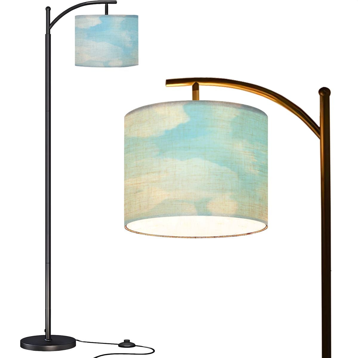 Arc Floor Lamps Watercolor blue brush strokes Hand watercolor sky ...