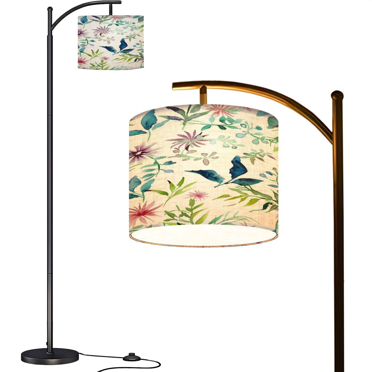 Arc Floor Lamps Watercolor drawings delicate spring wildflowers white ...
