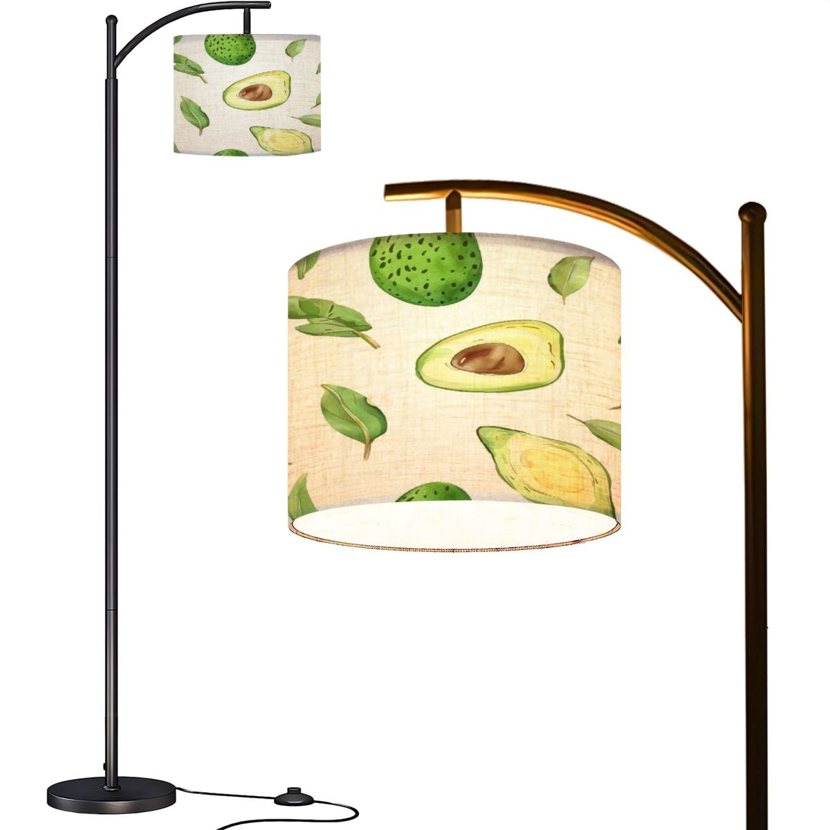 Arc Floor Lamps Watercolor seamless pattern fresh whole sliced avocado ...