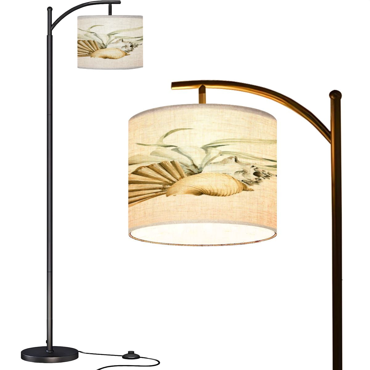 Arc Floor Lamps Watercolor underwater set hand shells sea coral seaweed ...