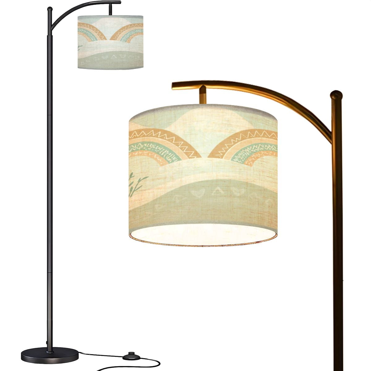 Arc Floor Lamps Whimsical Boho Rainbows Earthy Pastel Landscape Art ...