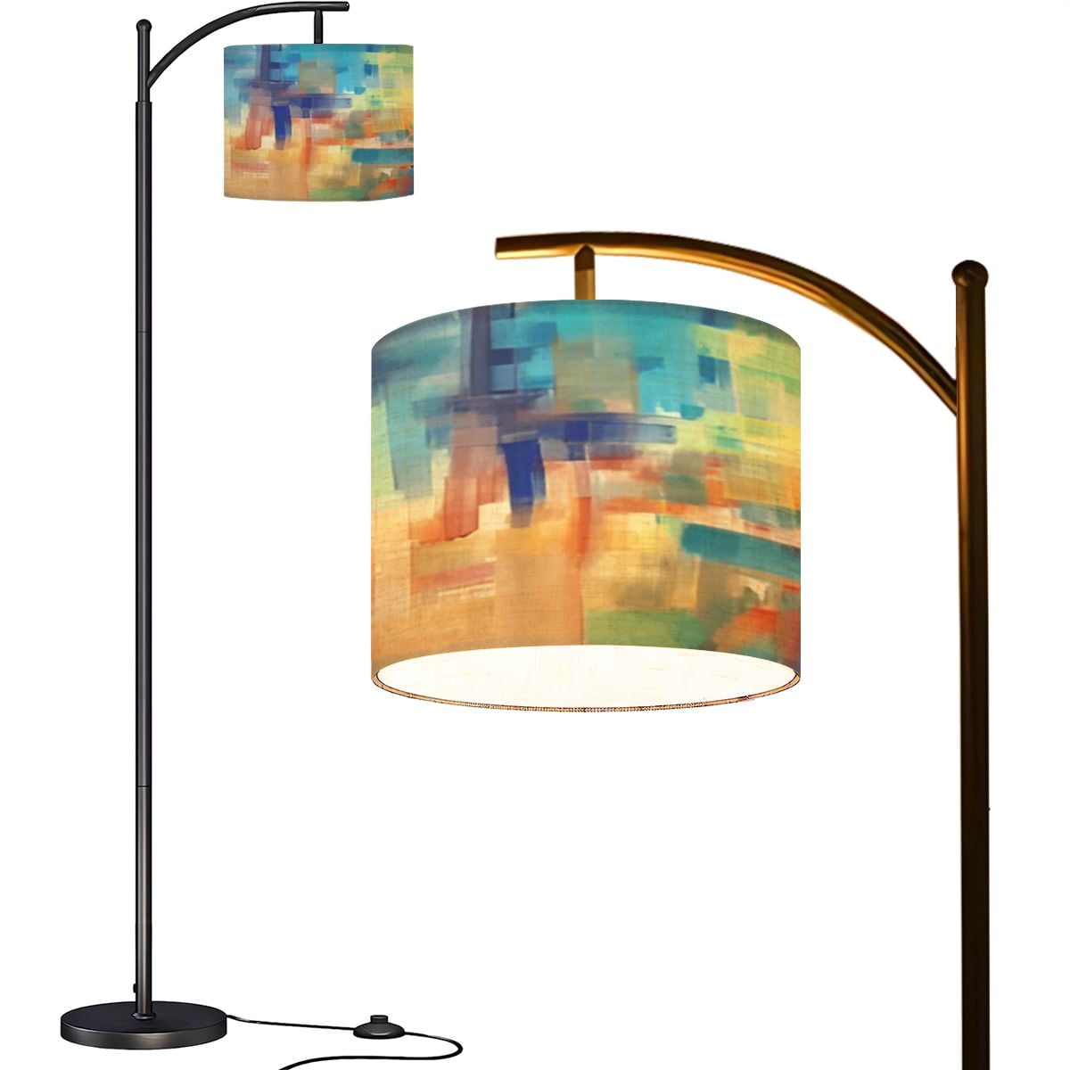 Arc Floor Lamps Yellow blue paint canvas Bright art for album cover ...