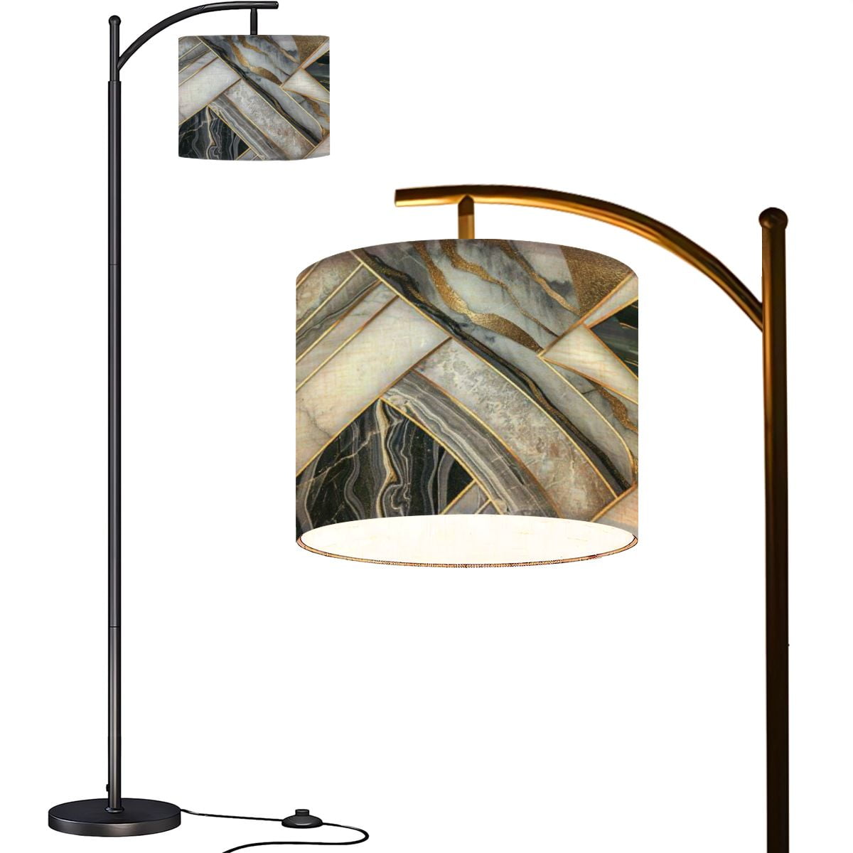 Arc Floor Lamps abstract art minimalist geometric pattern modern mosaic ...