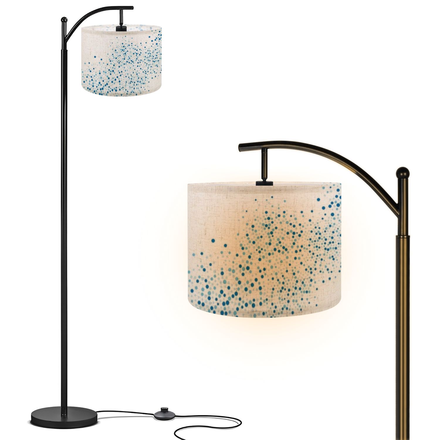 Arc Floor Lamps abstract blue frame geometric shapes Circular ornament ...