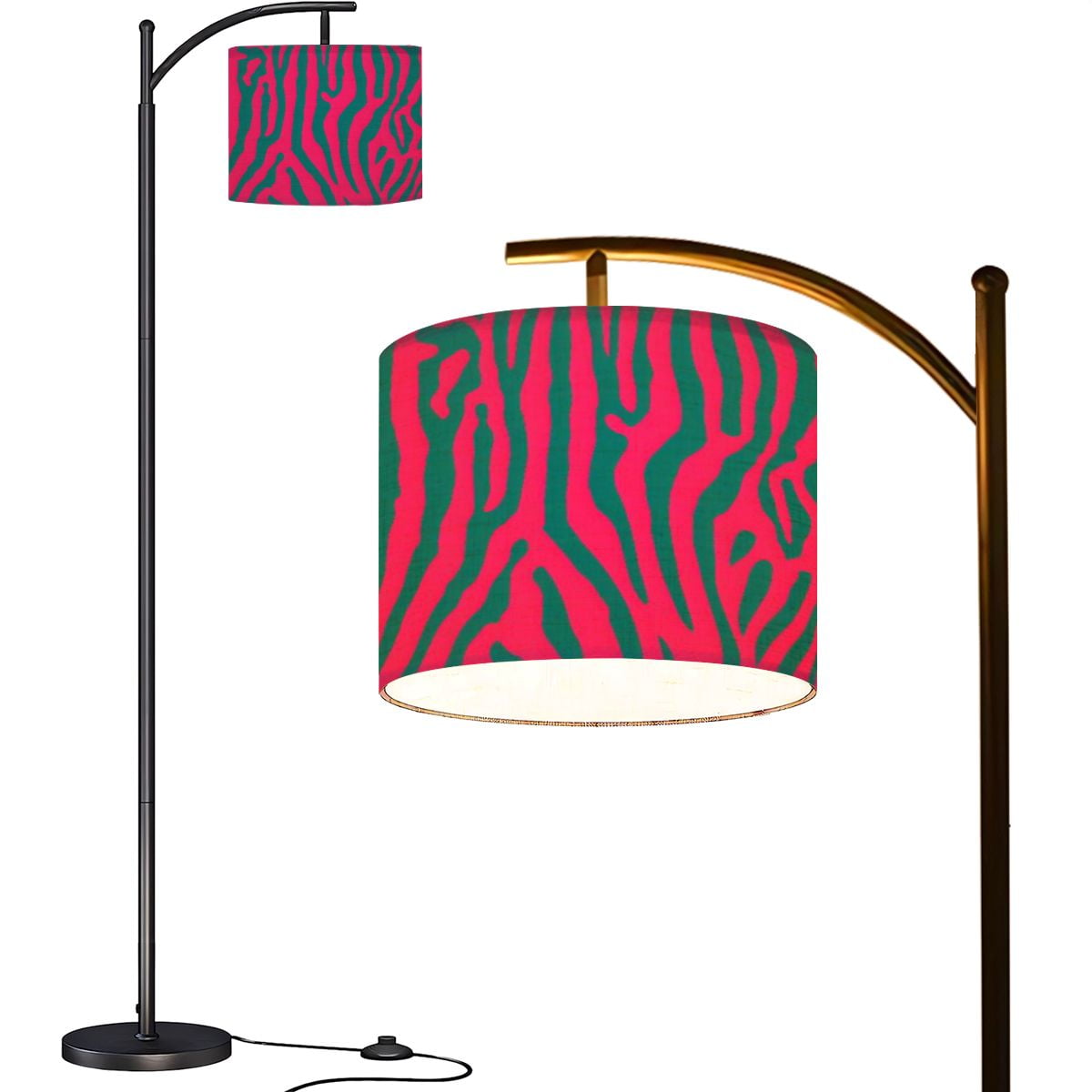 Arc Floor Lamps abstract psychedelic animal print pink color Modern LED ...