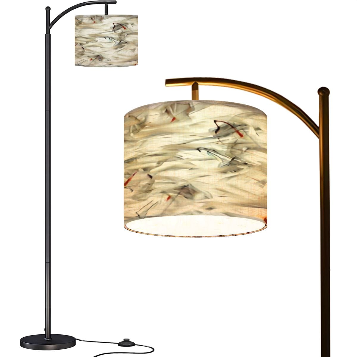 Arc Floor Lamps allover textile designs abstract flower multicolor ...