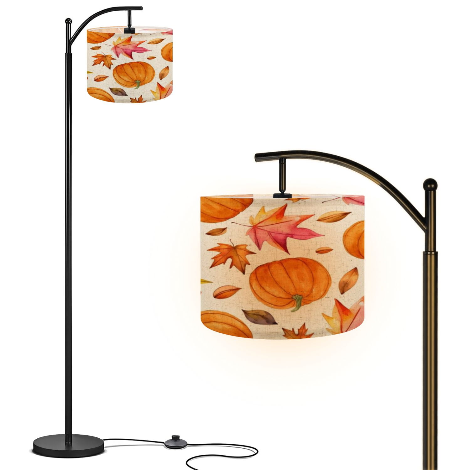 Arc Floor Lamps autumn seamless pattern orange autumn leaves orange ...